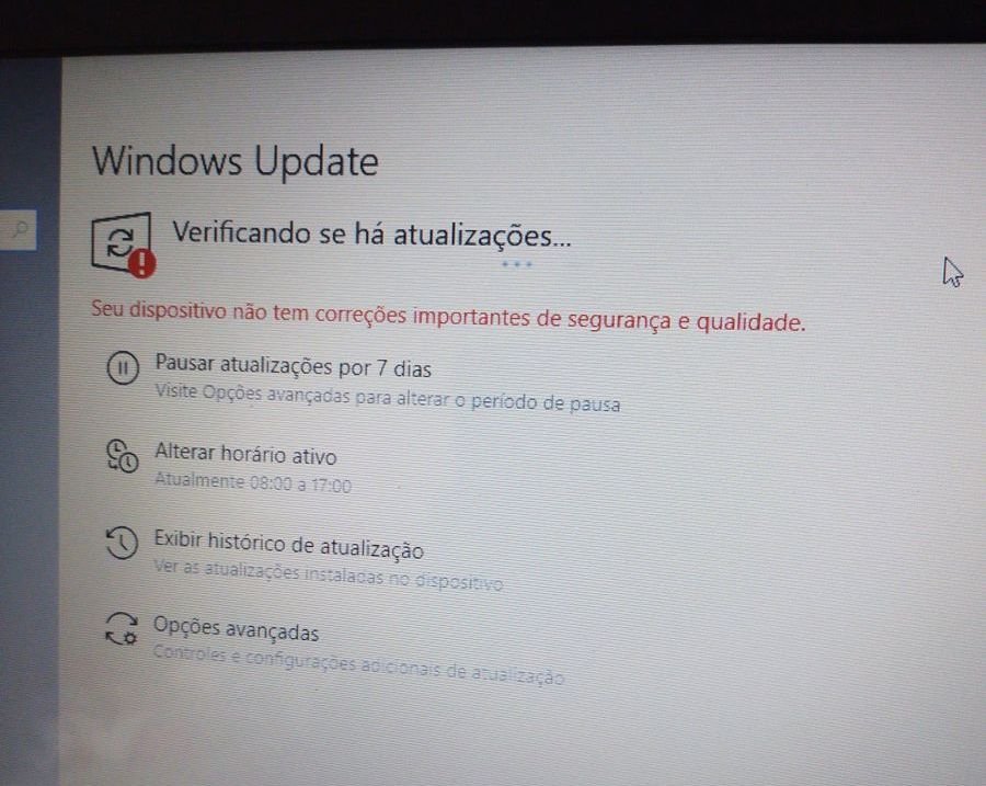 Seu dispositivo não tem correções importantes de segurança e qualidade ...